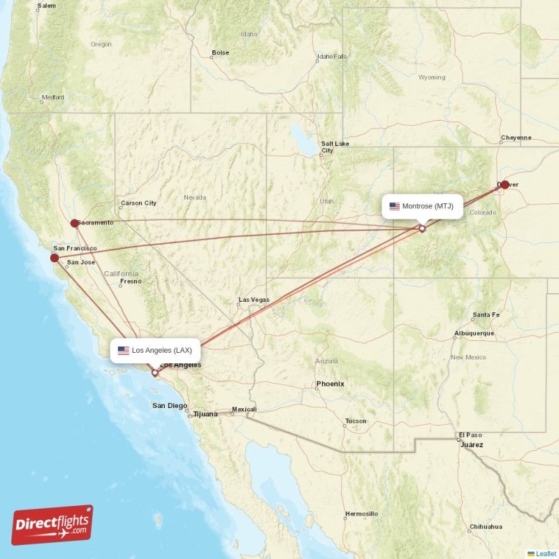 Direct flights from Los Angeles to Montrose (LAX-MTJ) - Directflights.com