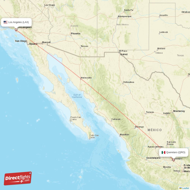 Direct flights from Los Angeles to Queretaro (LAX-QRO) - Directflights.com