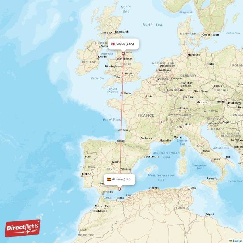 Direct flights from Leeds to Almeria, LBA to LEI non-stop ...