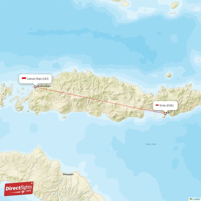 Direct flights from Labuan Bajo to Ende (LBJ-ENE) - Directflights.com
