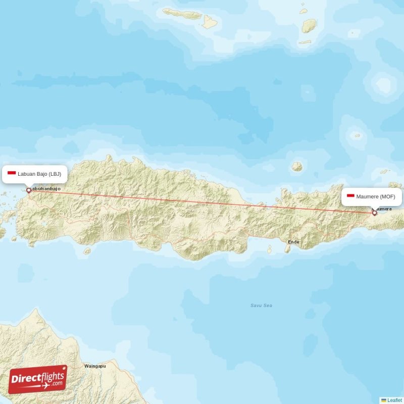 Direct flights from Labuan Bajo to Maumere, LBJ to MOF non-stop ...