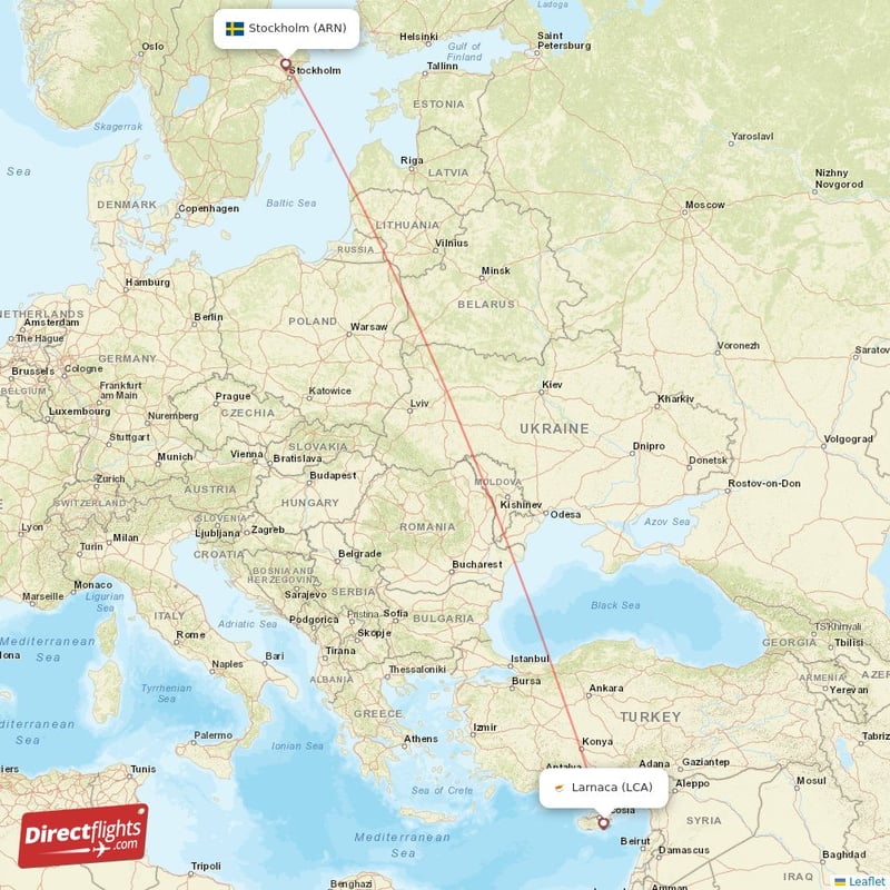 Direct flights from Larnaca to Stockholm, LCA to ARN non-stop - Directflights.com