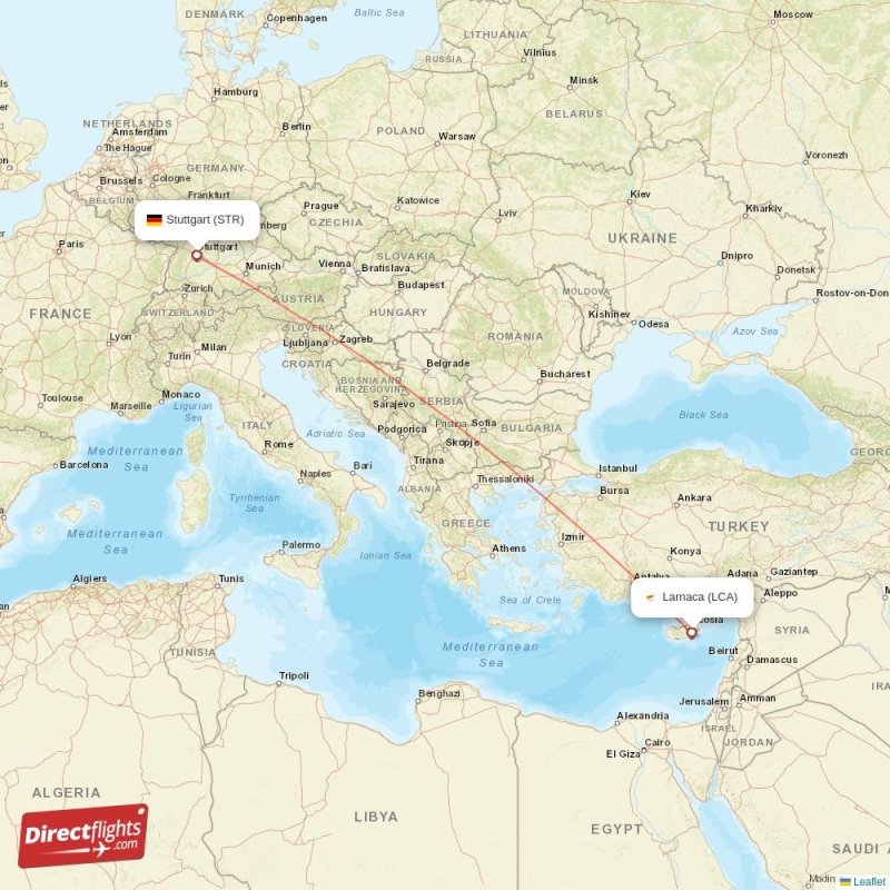 Direct flights from Larnaca to Stuttgart, LCA to STR non-stop - Directflights.com