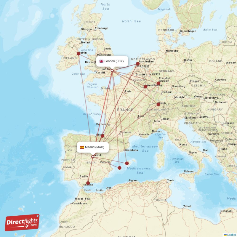 Direct flights from London to Madrid, LCY to MAD non-stop ...