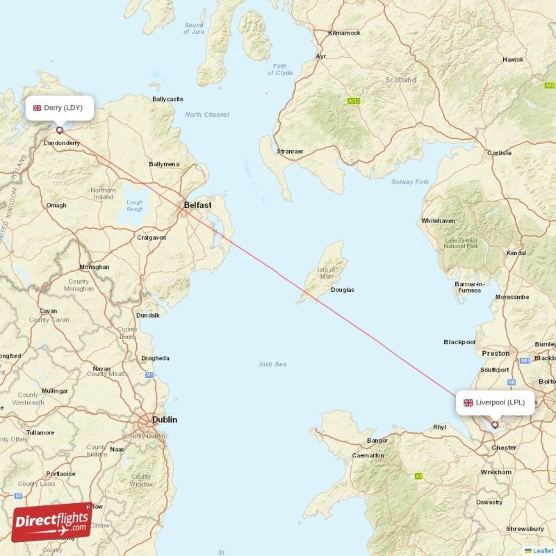 Direct flights from Derry to Liverpool, LDY to LPL non-stop ...