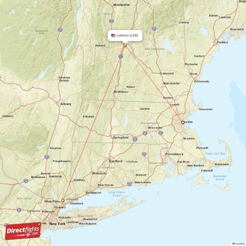 Direct flights from Lebanon - 2 destinations - LEB, USA - Directflights.com