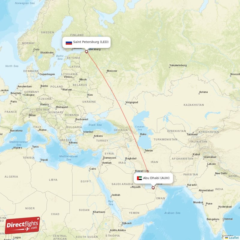 Direct flights from Saint Petersburg to Abu Dhabi, LED to AUH non-stop - Directflights.com
