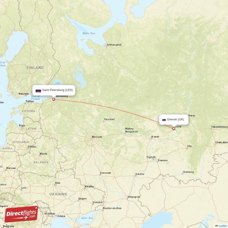 Direct flights from Saint Petersburg to Izhevsk, LED to IJK non-stop ...