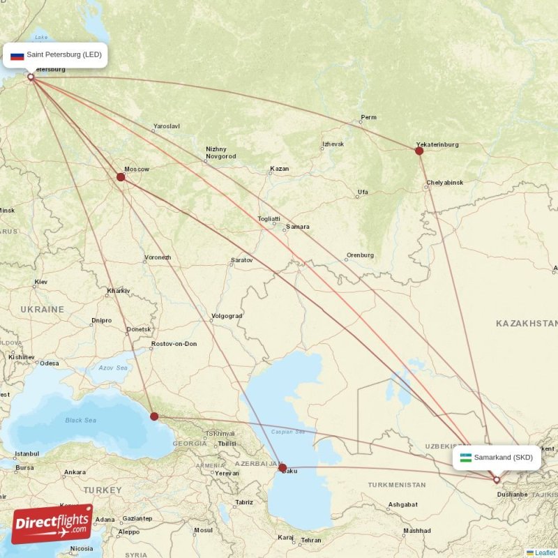 Direct flights from Saint Petersburg to Samarkand, LED to SKD non-stop ...