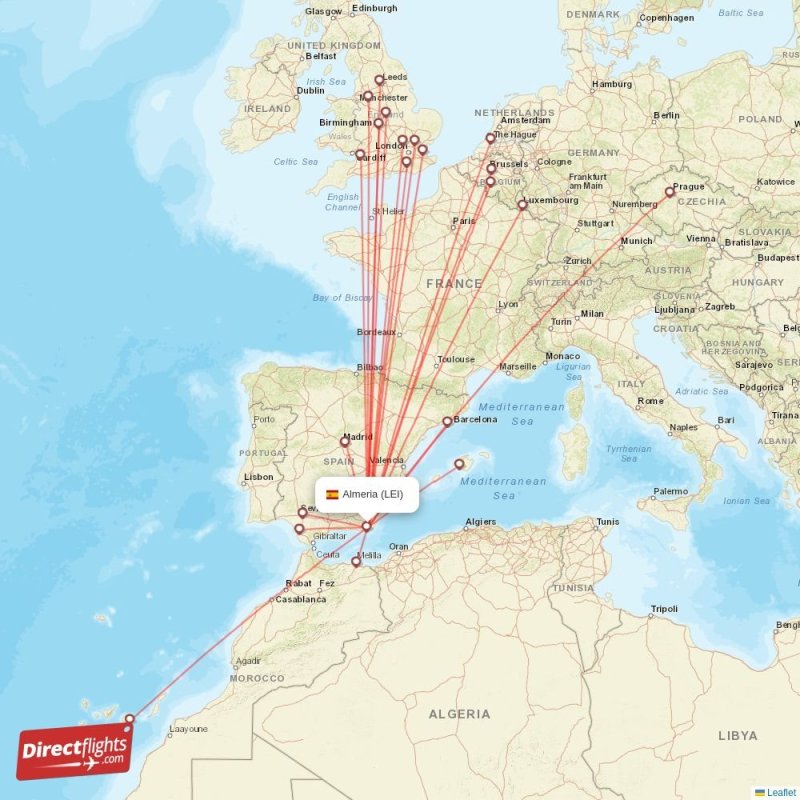 Direct flights to Almeria - LEI, Spain - Directflights.com