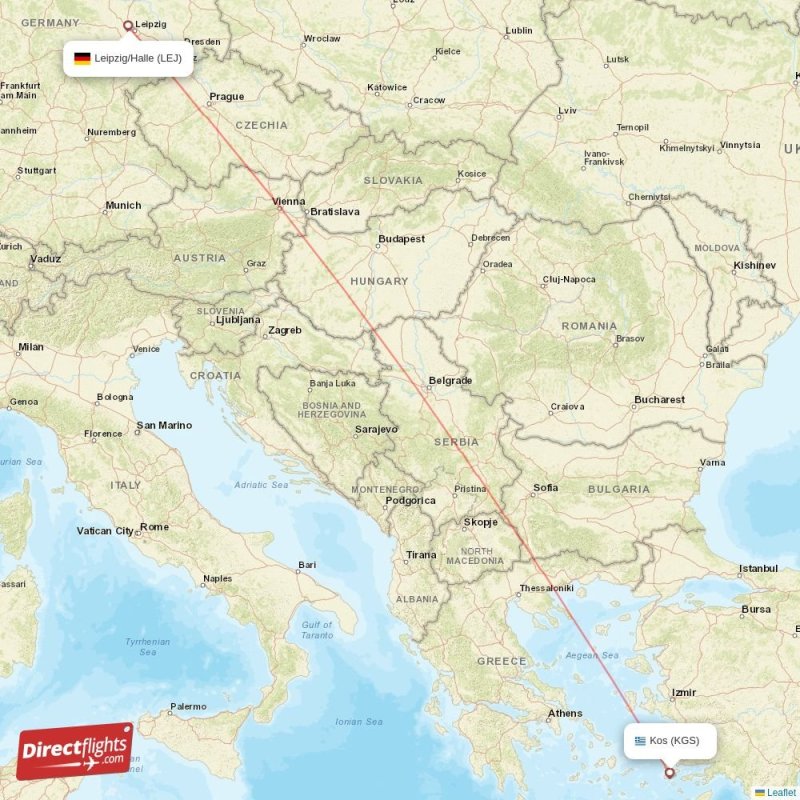 Direct flights from Leipzig/Halle to Kos, LEJ to KGS non-stop - Directflights.com