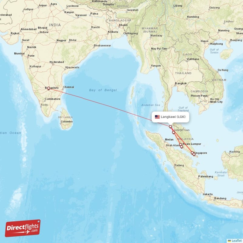 Direct flights from Langkawi - 7 destinations - LGK, Malaysia ...