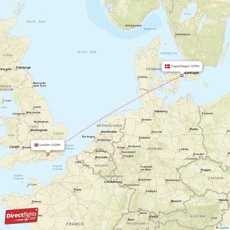 Direct flights from London to Copenhagen, LGW to CPH non-stop - Directflights.com