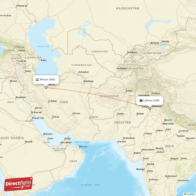 Direct flights from Lahore to Tehran, LHE to IKA non-stop - Directflights.com