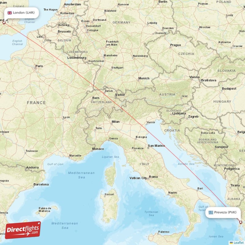 Direct flights from London to Preveza, LHR to PVK non-stop ...