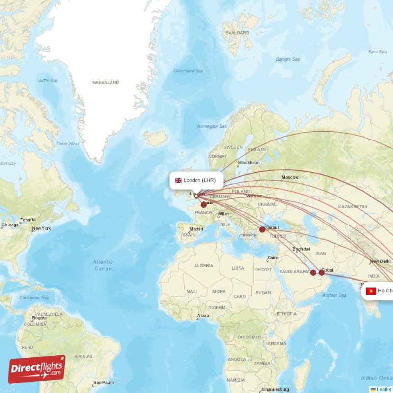 Direct flights from London to Ho Chi Minh City, LHR to SGN non-stop - Directflights.com