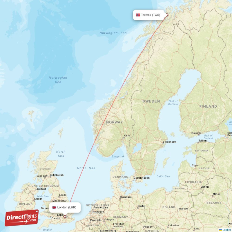 Direct flights from London to Tromso, LHR to TOS non-stop ...