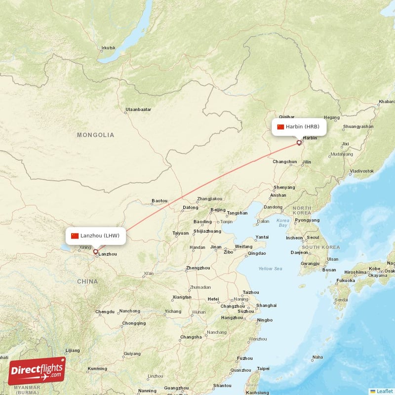 Direct flights from Lanzhou to Harbin (LHW-HRB) - Directflights.com