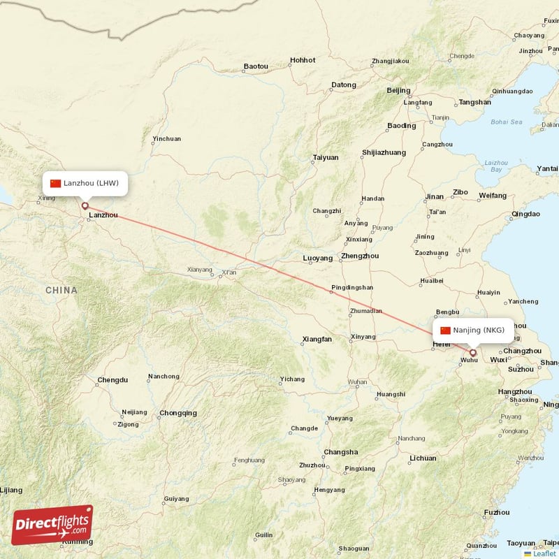 Direct flights from Lanzhou to Nanjing, LHW to NKG non-stop - Directflights.com