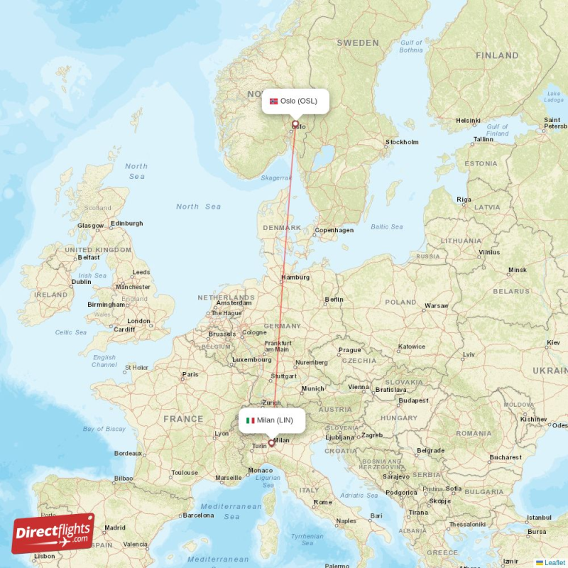 Direct flights from Milan to Oslo (LIN-OSL) - Directflights.com