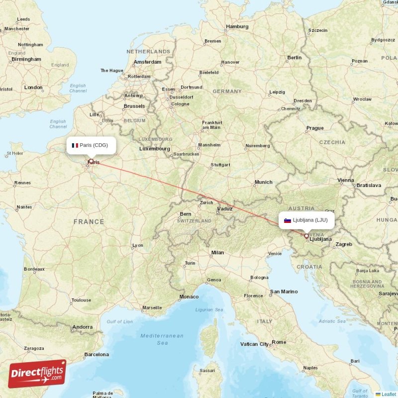 Direct flights from Ljubljana to Paris, LJU to CDG non-stop ...