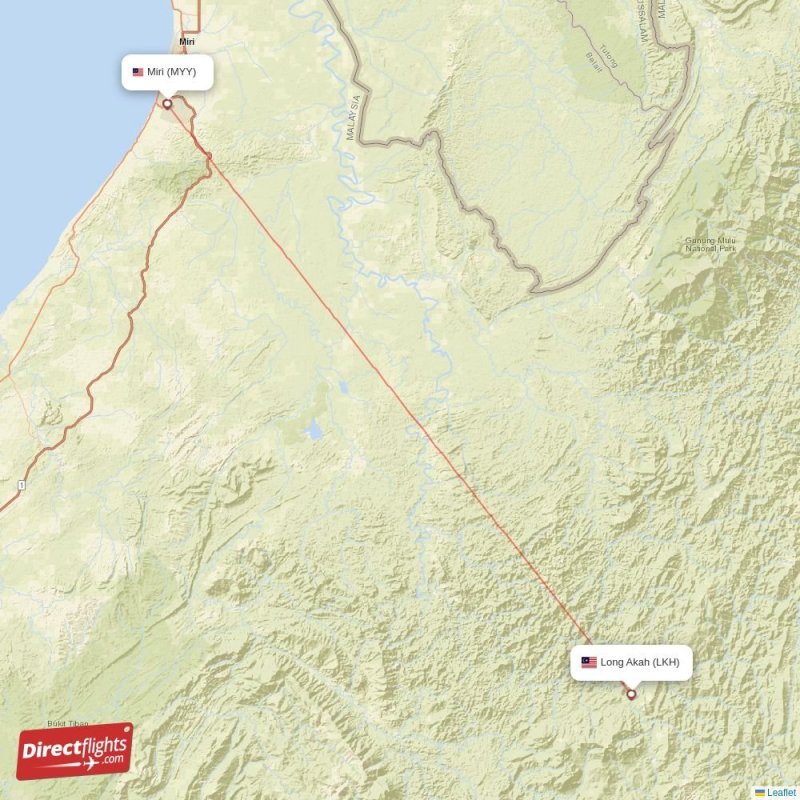 Direct flights from Long Akah to Miri, LKH to MYY non-stop ...