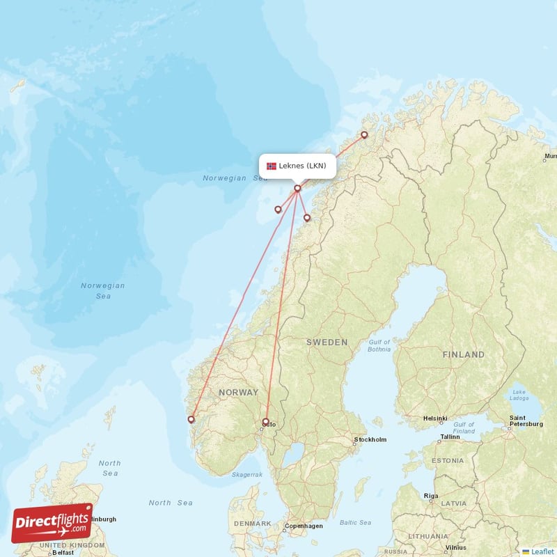 Direct flights from Leknes - 5 destinations - LKN, Norway - Directflights.com