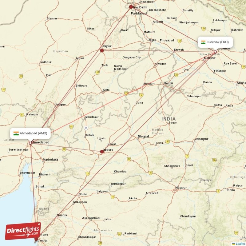 Direct flights from Lucknow to Ahmedabad, LKO to AMD non-stop ...