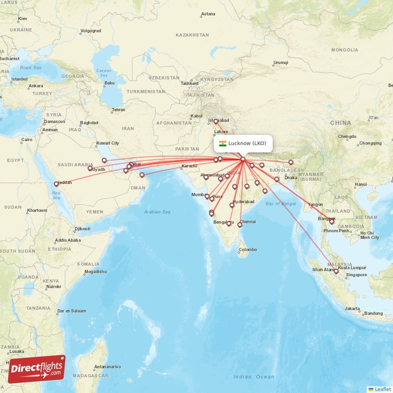 Direct flights from Lucknow - 30 destinations - LKO, India - Directflights.com