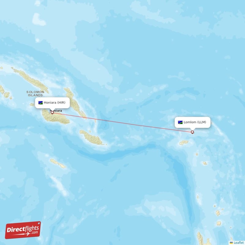 Direct flights from Honiara to Lomlom, HIR to LLM non-stop ...