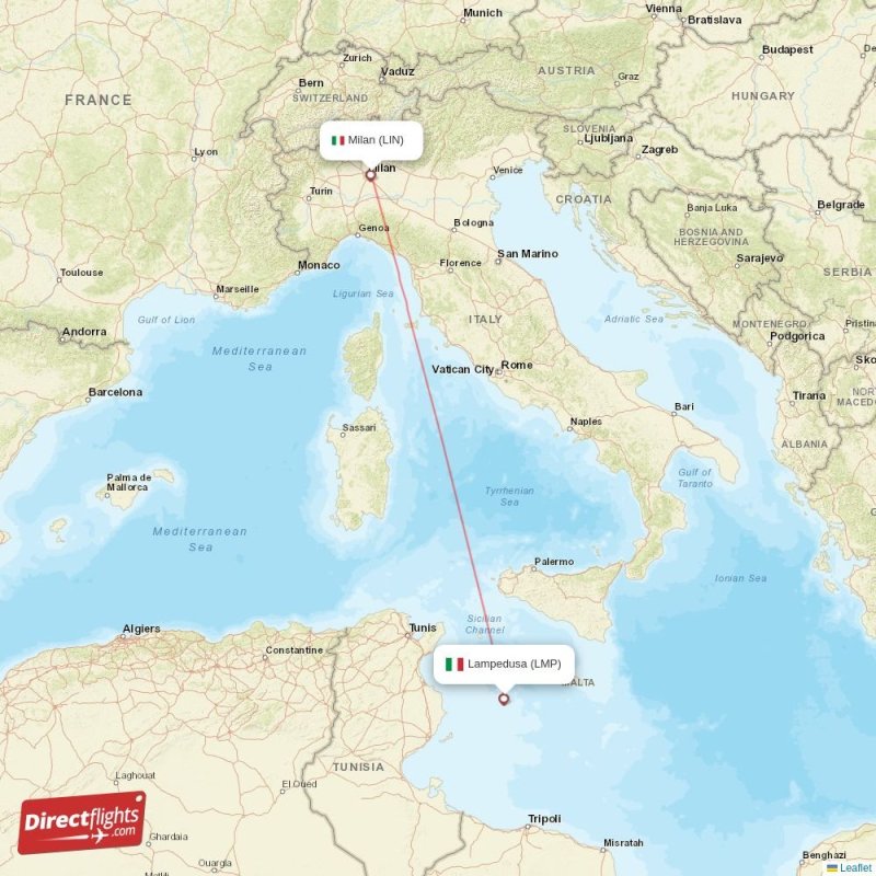 Direct flights from Lampedusa to Milan (LMP-LIN) - Directflights.com