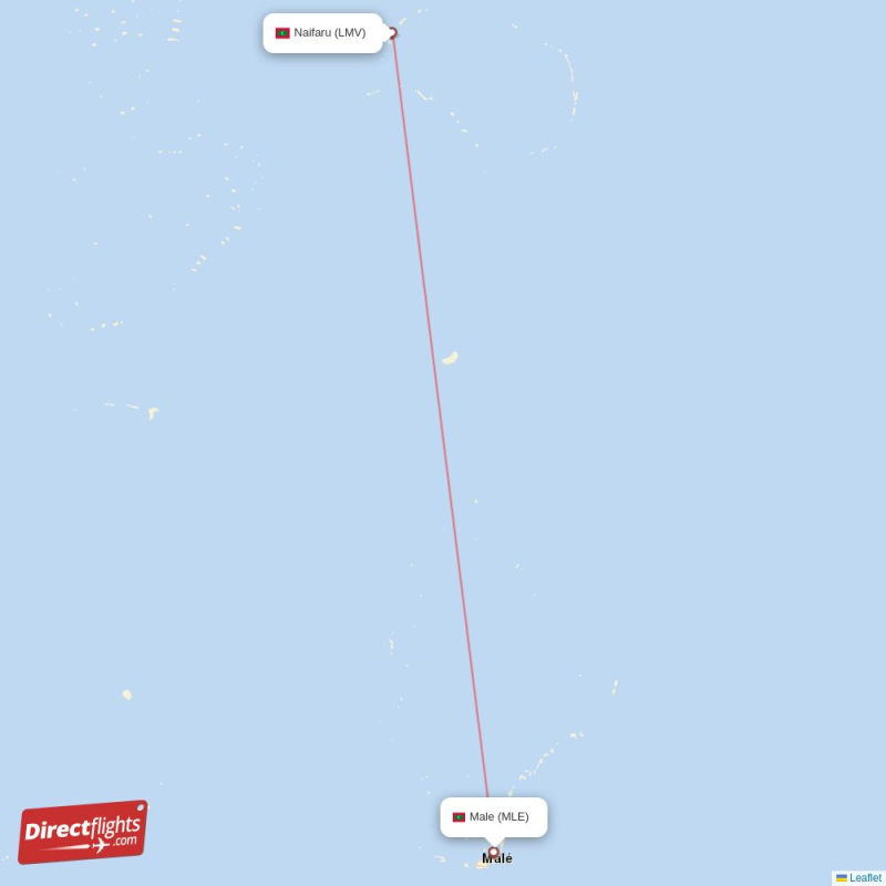 Direct flights from Naifaru - 1 destinations - LMV, Maldives ...