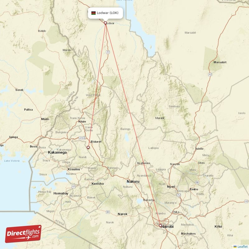 Direct flights from Lodwar - 2 destinations - LOK, Kenya ...