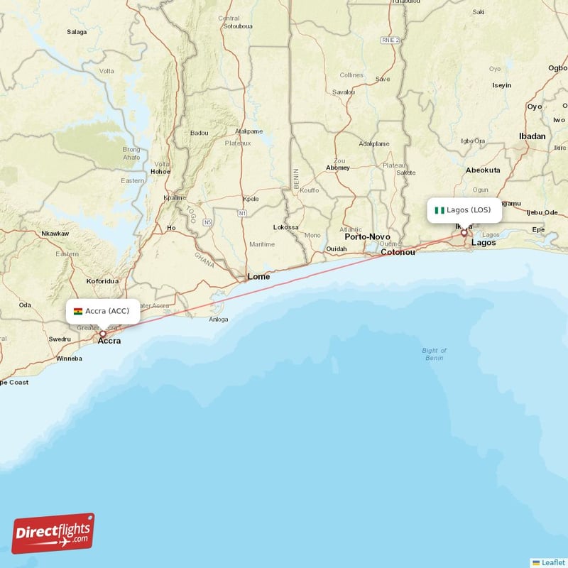 Direct flights from Lagos to Accra, LOS to ACC non-stop - Directflights.com