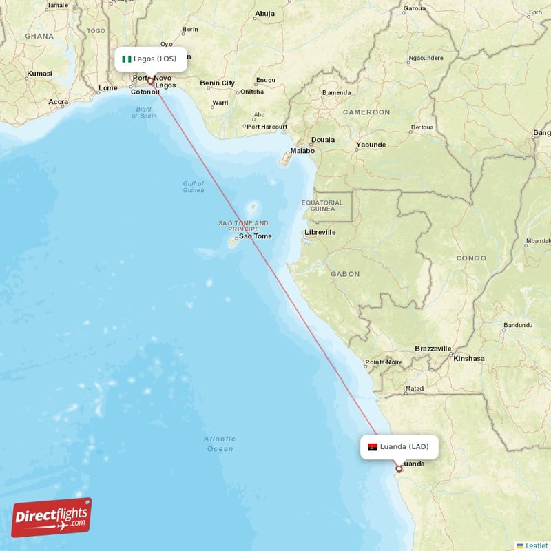 Direct flights from Luanda to Lagos, LAD to LOS non-stop - Directflights.com