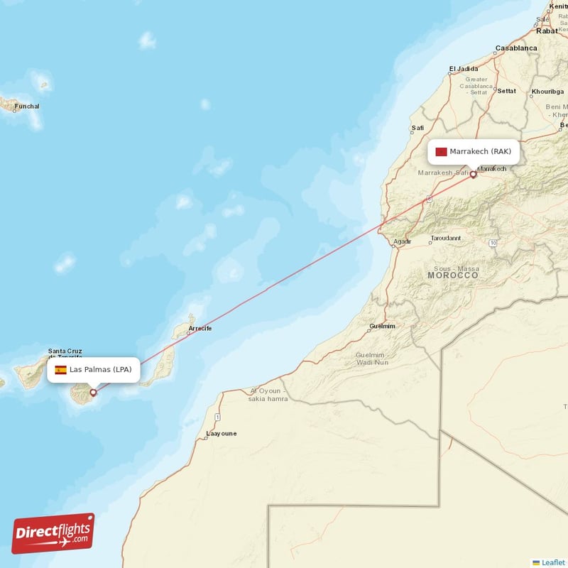 Direct flights from Las Palmas to Marrakech, LPA to RAK non-stop ...