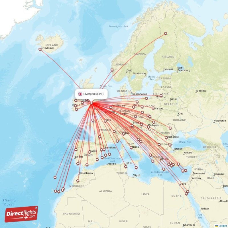 Direct flights from Liverpool - 75 destinations - LPL, United Kingdom ...
