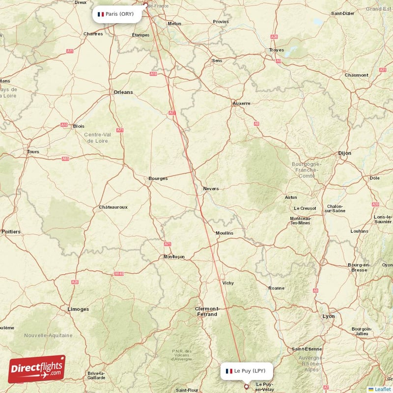 Direct flights from Le Puy to Paris, LPY to ORY non-stop - Directflights.com