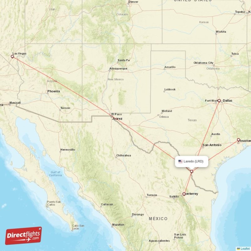 Direct flights to Laredo - LRD, USA - Directflights.com
