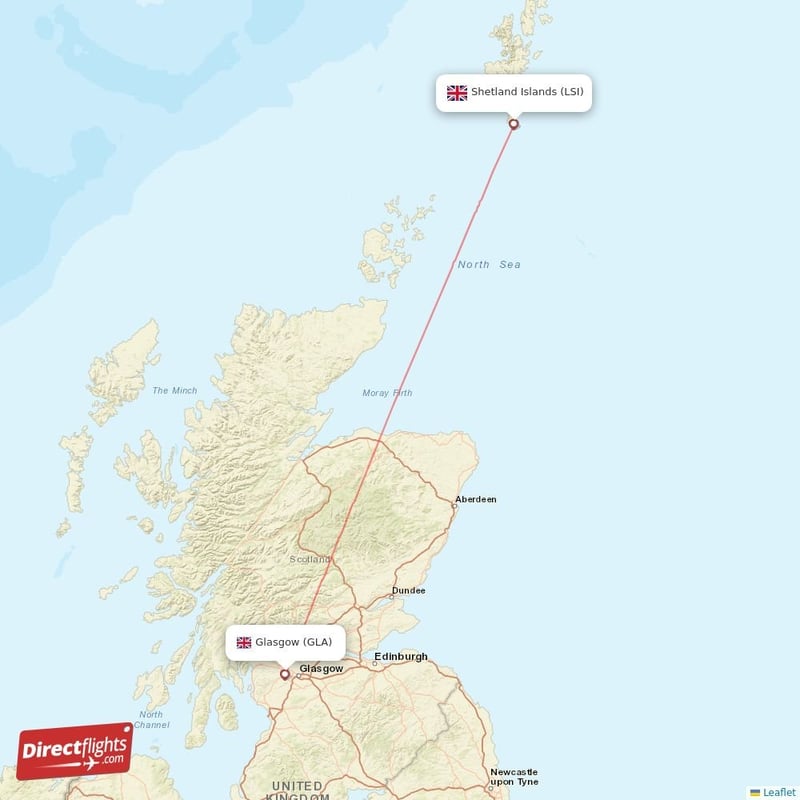 Direct flights from Shetland Islands to Glasgow, LSI to GLA non-stop ...