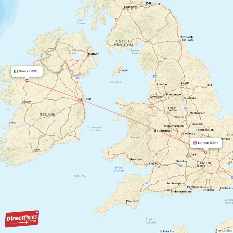 Direct flights from London to Knock, LTN to NOC non-stop - Directflights.com