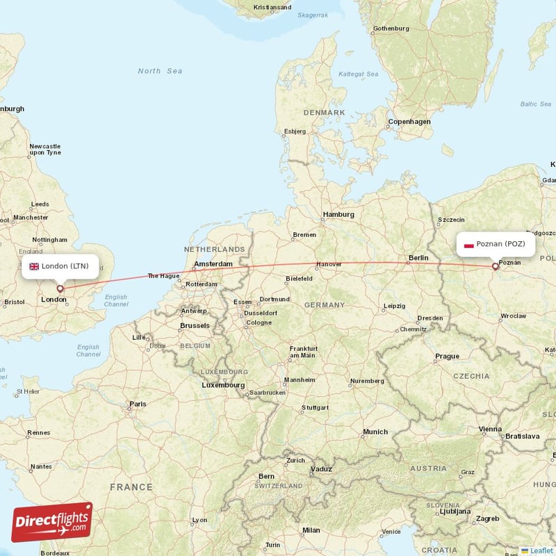Direct flights from London to Poznan, LTN to POZ non-stop - Directflights.com
