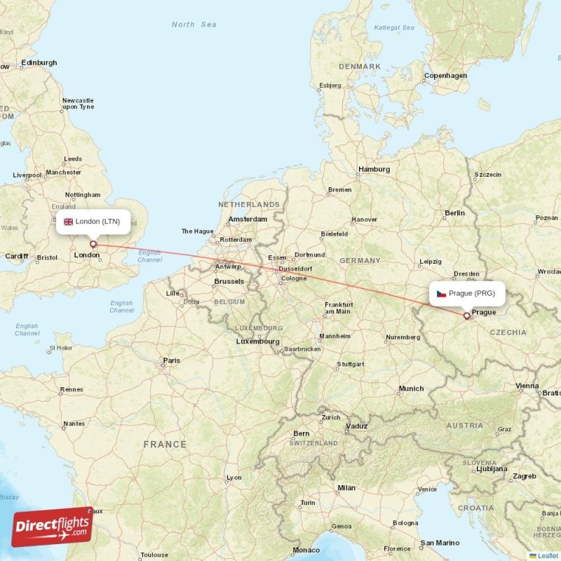 Direct flights from London to Prague (LTN-PRG) - Directflights.com