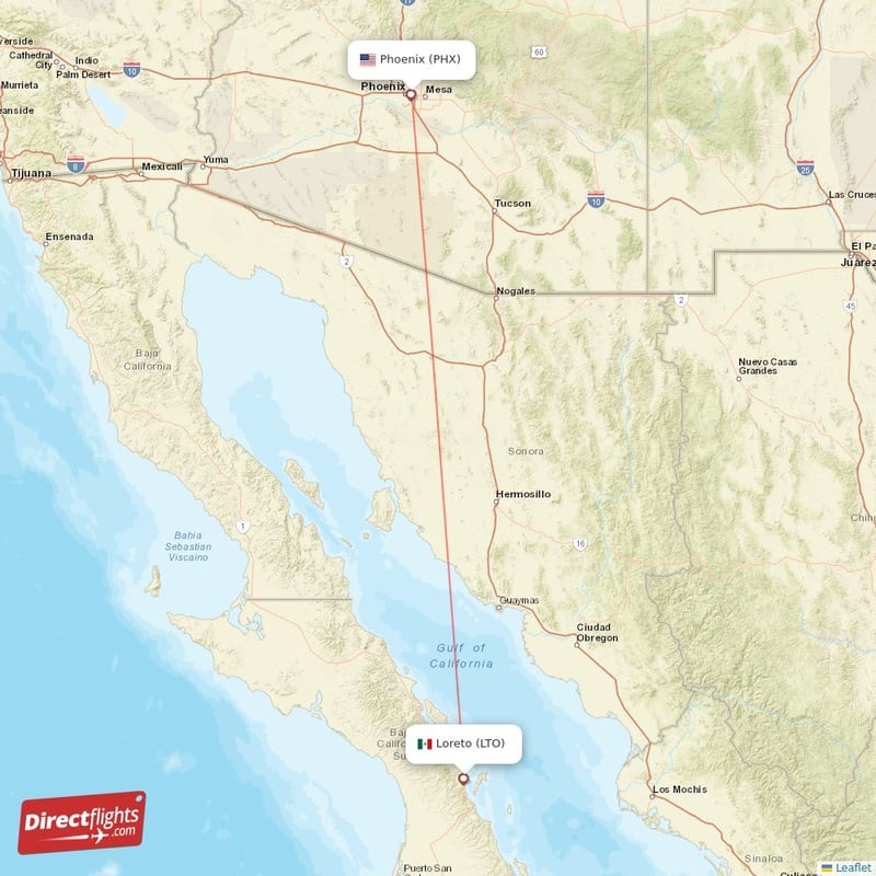 Direct flights from Loreto to Phoenix, LTO to PHX non-stop ...