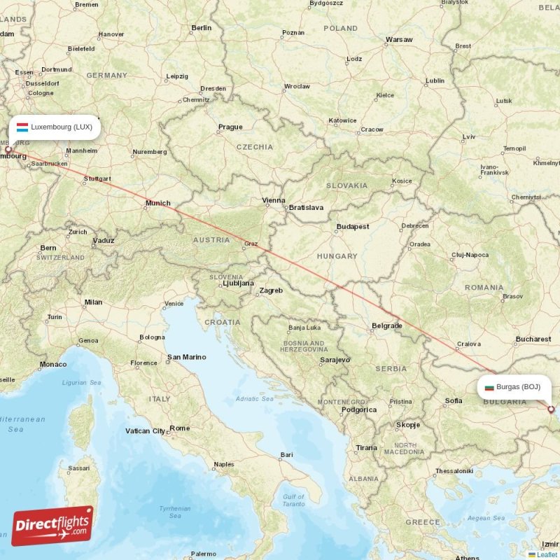 Direct flights from Luxembourg to Burgas, LUX to BOJ non-stop ...