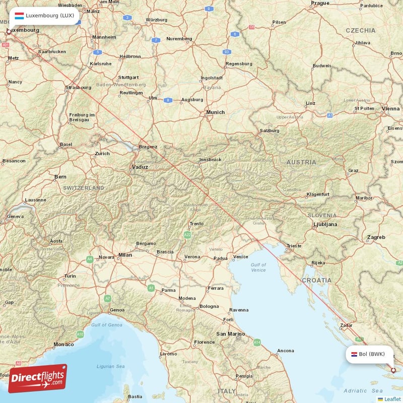 Direct flights from Luxembourg to Bol, LUX to BWK non-stop ...