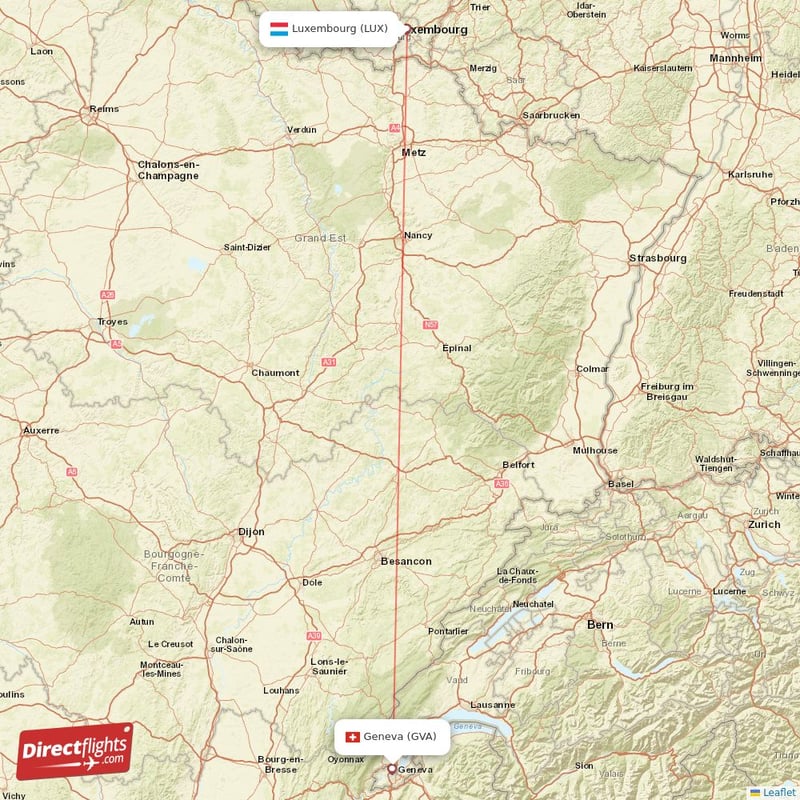 Direct flights from Luxembourg to Geneva, LUX to GVA non-stop ...