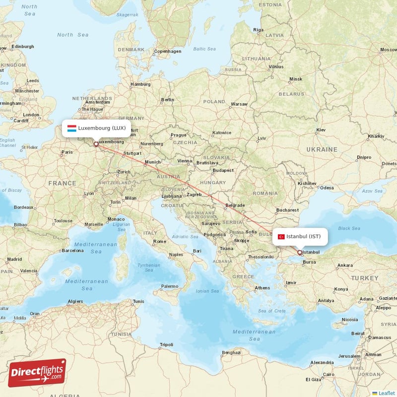Direct flights from Luxembourg to Istanbul, LUX to IST non-stop - Directflights.com