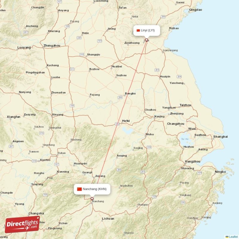 Direct flights from Linyi to Nanchang, LYI to KHN non-stop ...