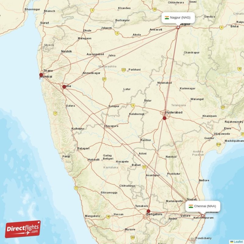 Direct flights from Chennai to Nagpur, MAA to NAG non-stop ...